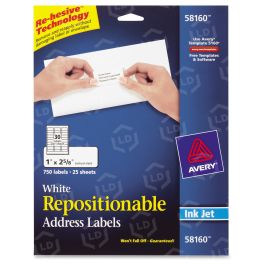 Avery Rectangle 2.63" x 1" Repositionable Mailing Label for Inket ...